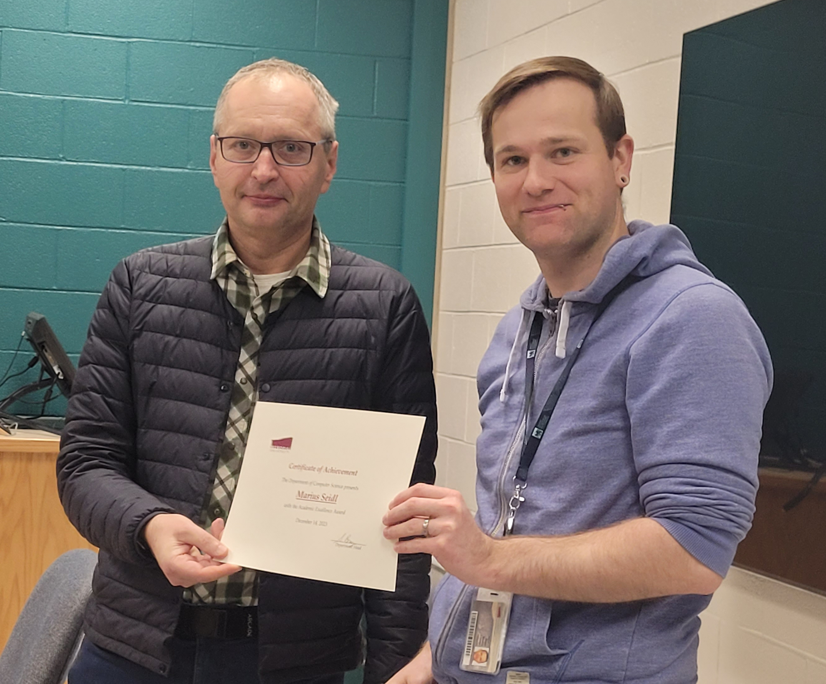 Marius Wins Academic Excellence Award Bots Bio Inspired Robotics Group